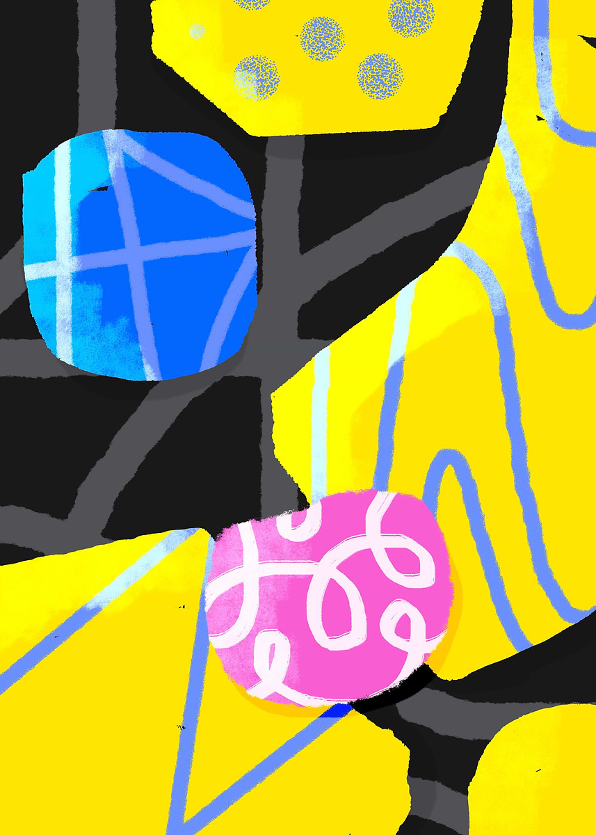 'Abstract Shapes Party 01' Poster, picture, metal print, paint by ...