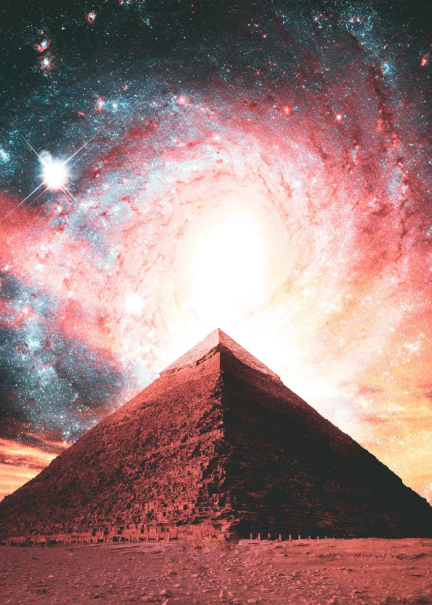 'pyramid and galaxy' Poster, picture, metal print, paint by Trigonal ...