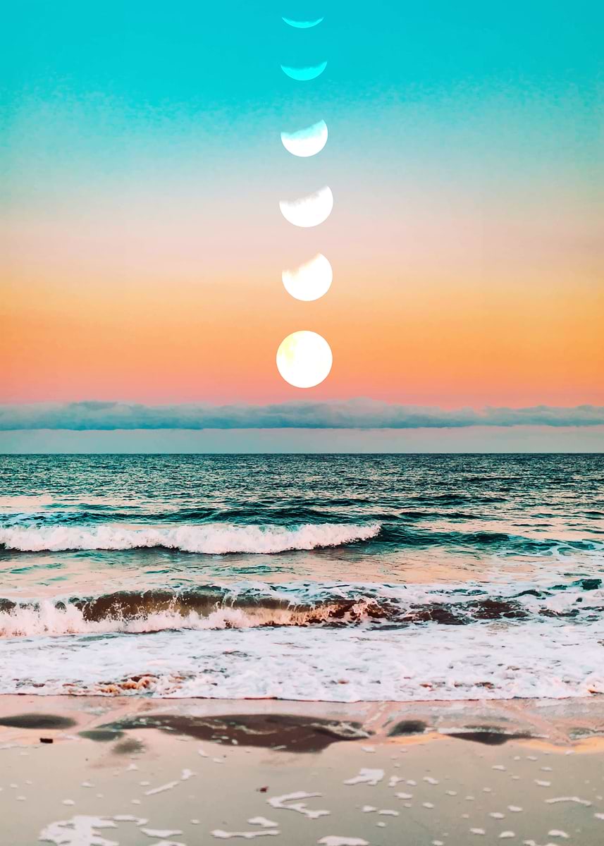 'Beach Moon' Poster, picture, metal print, paint by 83 Oranges by Uma ...