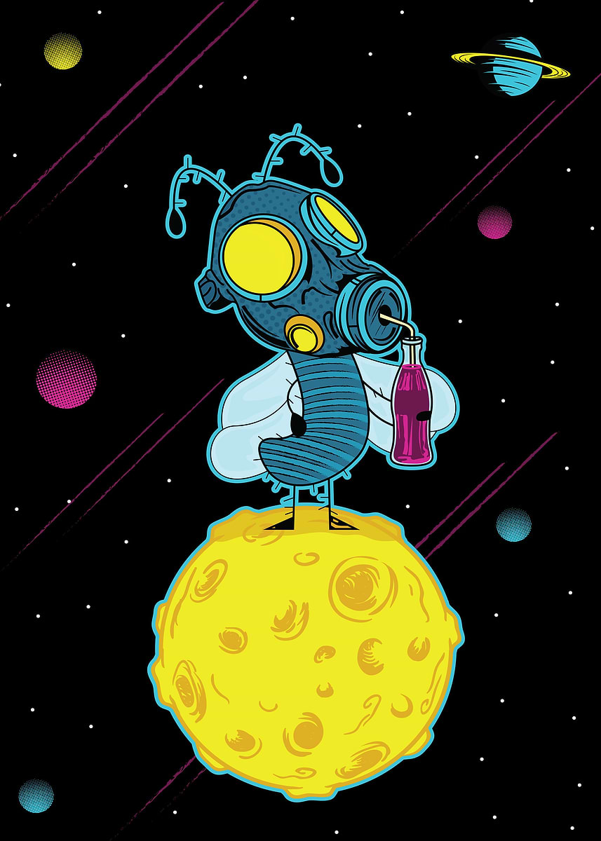 'Toxic Space' Poster, picture, metal print, paint by thiagor6 | Displate