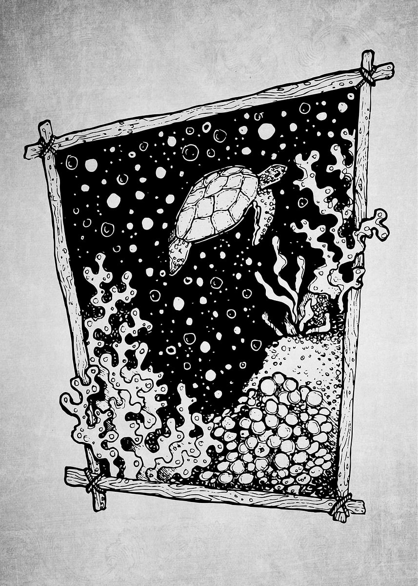 'Ancient Bubbles' Poster, picture, metal print, paint by Kaisa Holsting ...