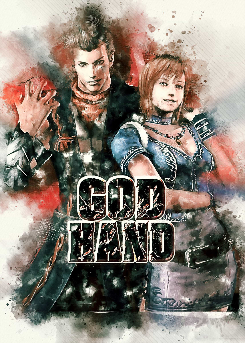 'GOD HAND' Poster, picture, metal print, paint by magi portune | Displate