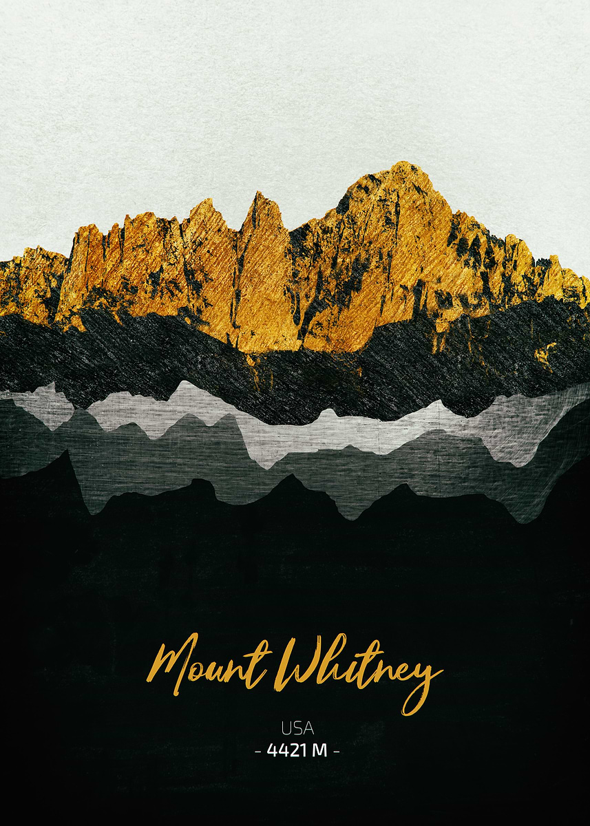'Mount Whitney' Poster, picture, metal print, paint by Tobias Roetsch ...