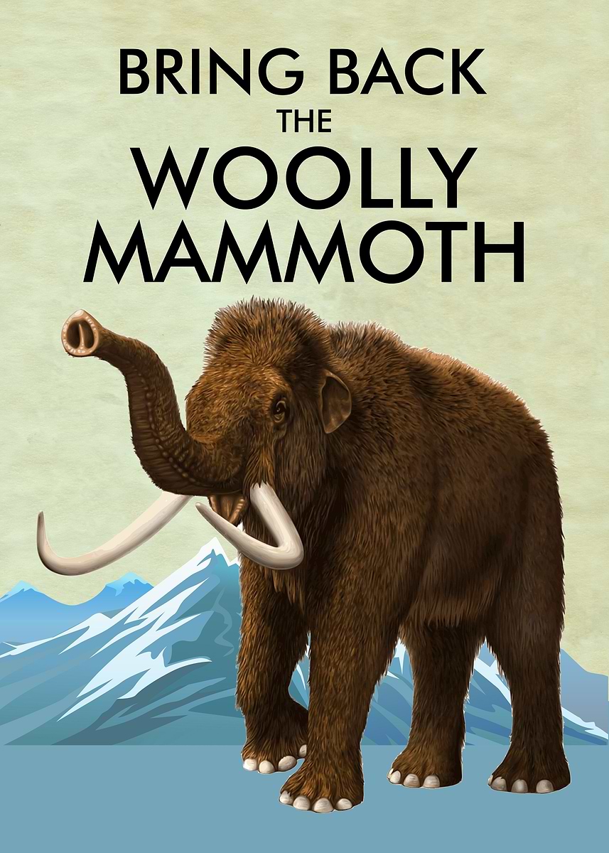 'BRING BACK Woolly Mammoth ' Poster, picture, metal print, paint by ...