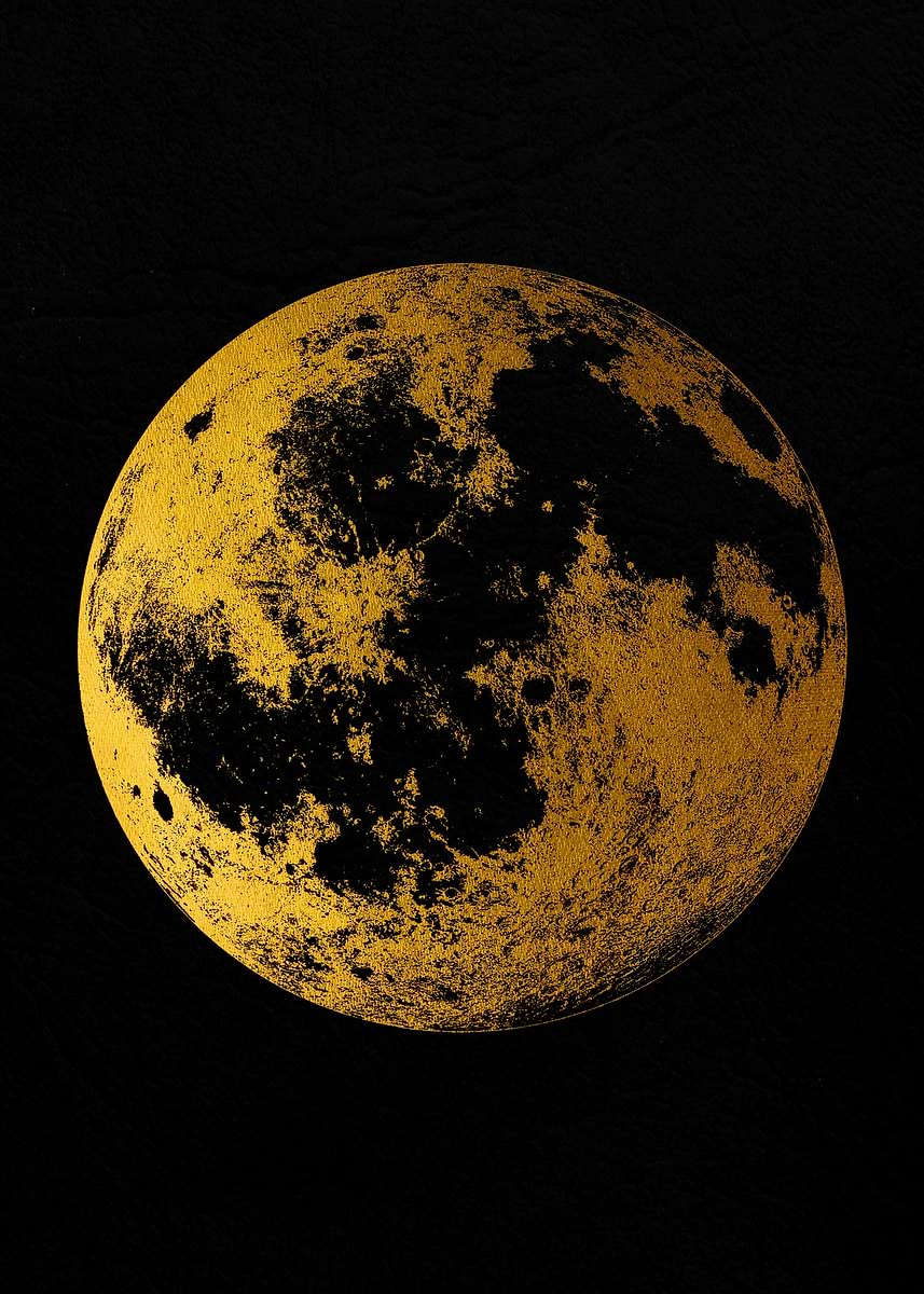 'Golden Moon' Poster, picture, metal print, paint by Music Arts | Displate