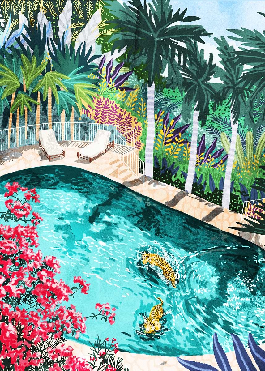 'Luxury Tiger Villa' Poster, picture, metal print, paint by 83 Oranges ...