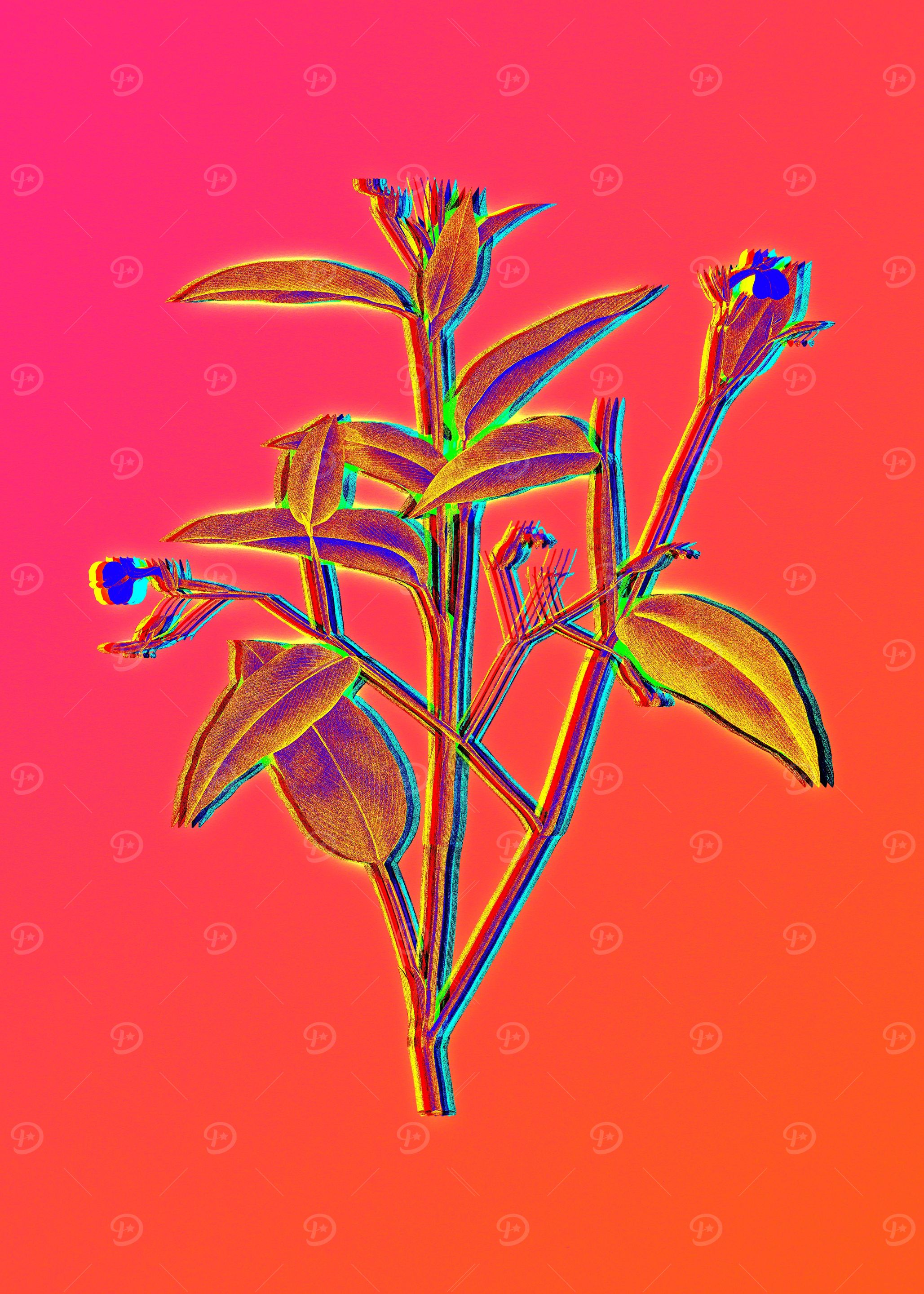 'Hot Neon Pink Flowers ' Poster, picture, metal print, paint by Holy ...