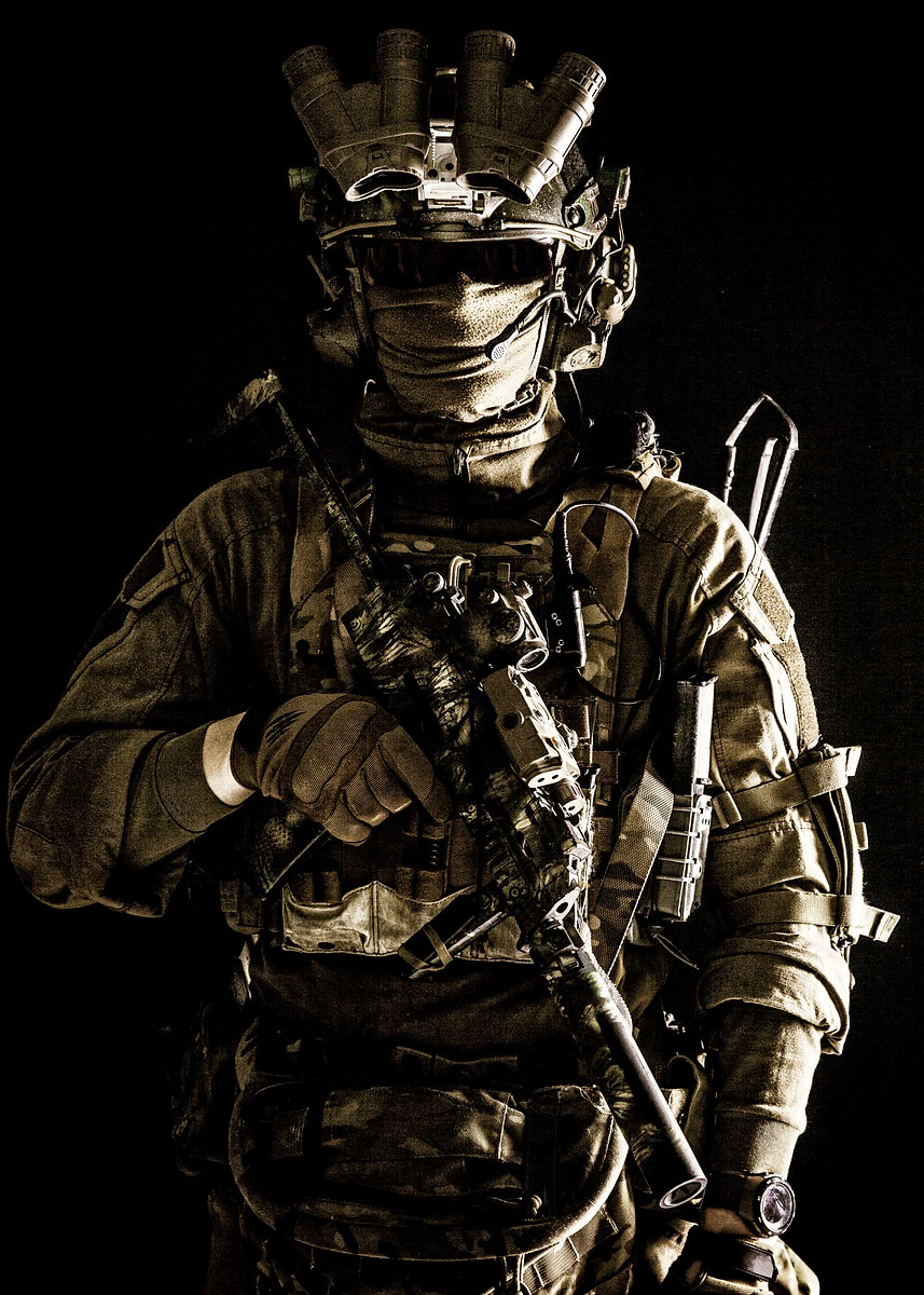 'Army elite soldier' Poster, picture, metal print, paint by ...