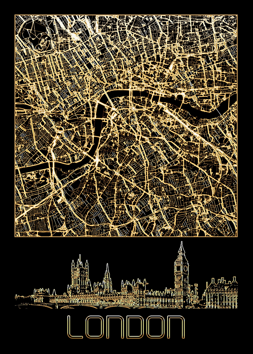 'London' Poster, picture, metal print, paint by Printed Artings | Displate