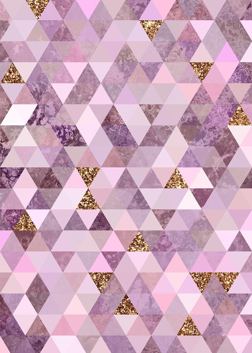 'Pink Triangular Pattern' Poster, picture, metal print, paint by Holy ...