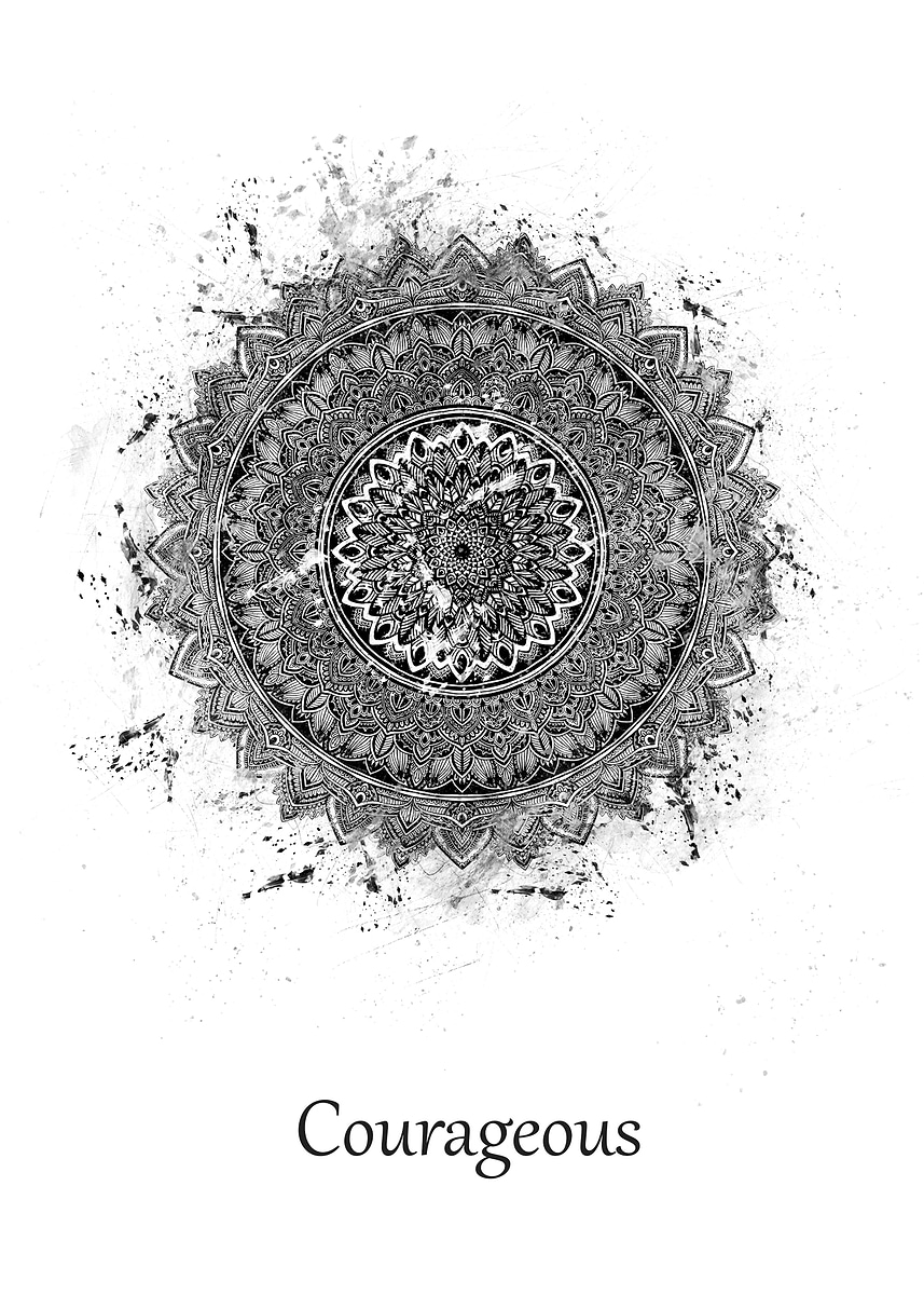 'Mandala courageous white' Poster, picture, metal print, paint by ...