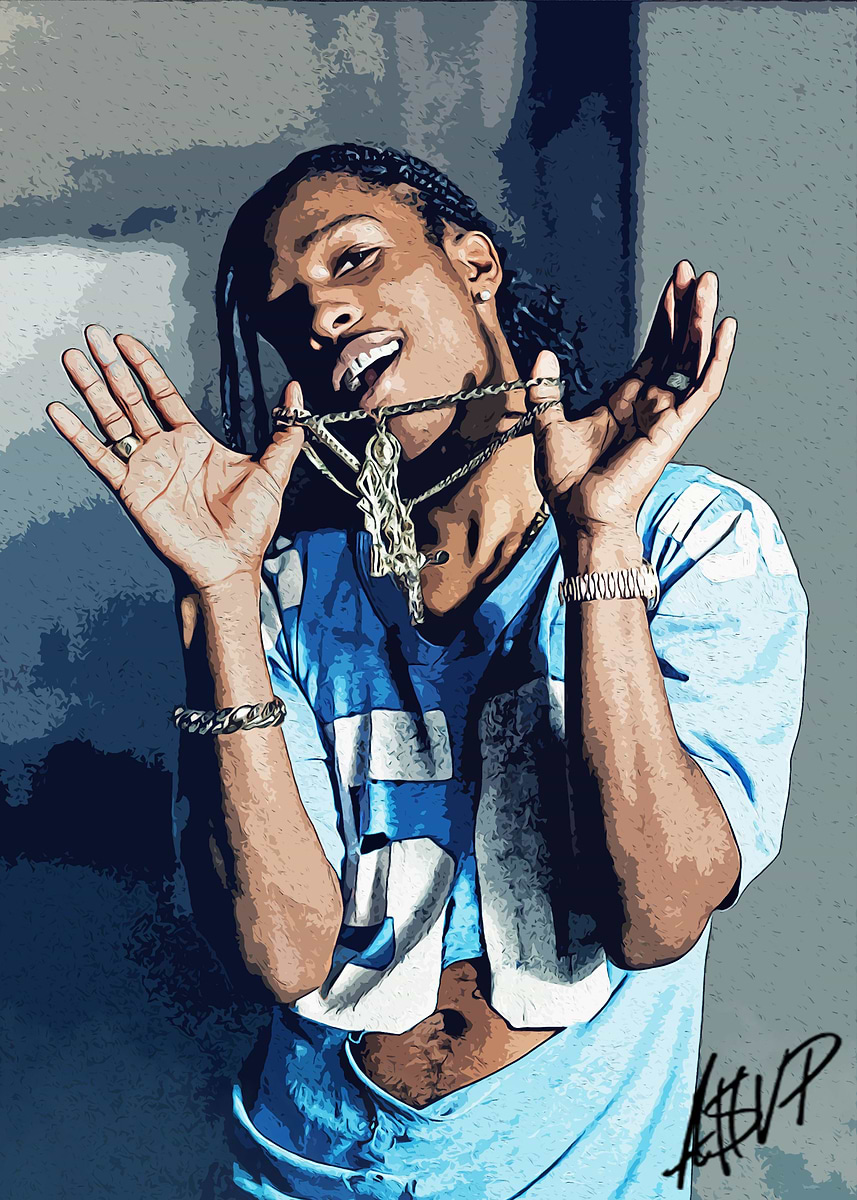 ' ASAP Rocky' Poster, picture, metal print, paint by Dillon Holden ...