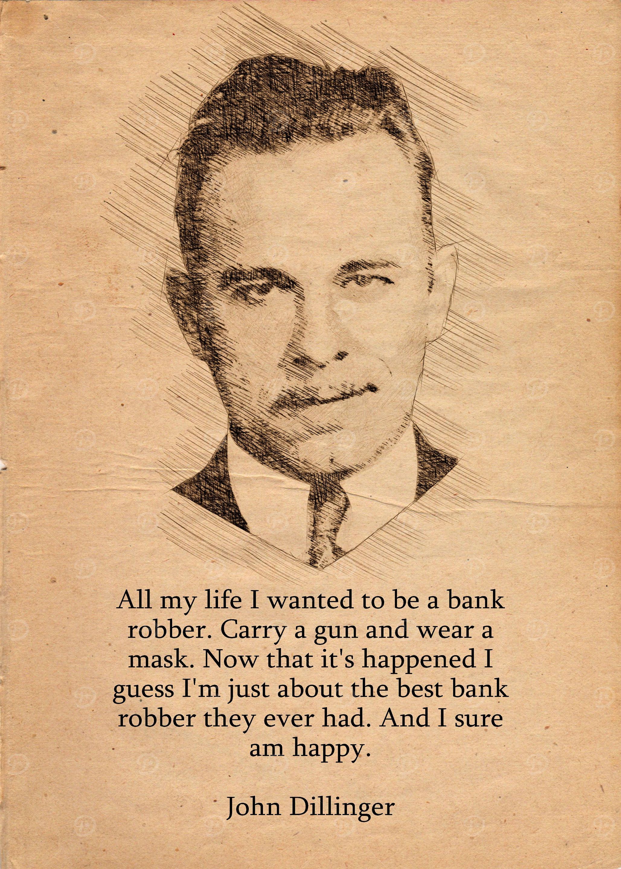 'john dillinger ' Poster, picture, metal print, paint by Desy Wulandari ...