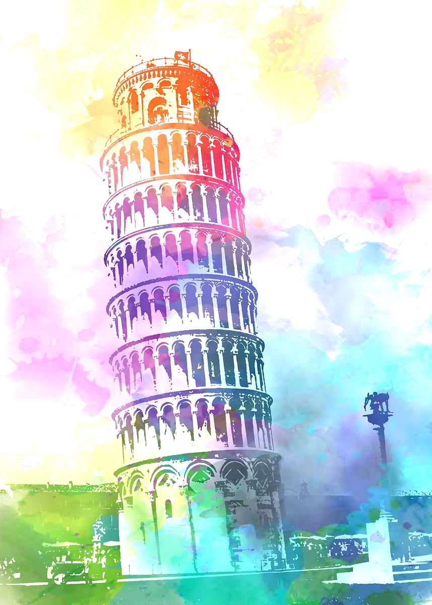 'Pisa Tower' Poster, picture, metal print, paint by Muhammad Ardian Art ...