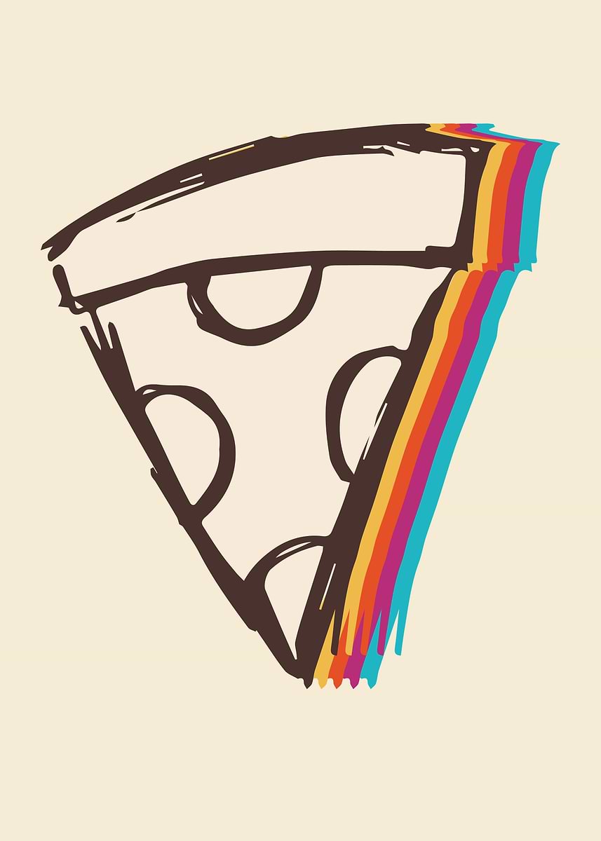 'Cute Pizza Rainbow 15' Poster, picture, metal print, paint by Maricris ...