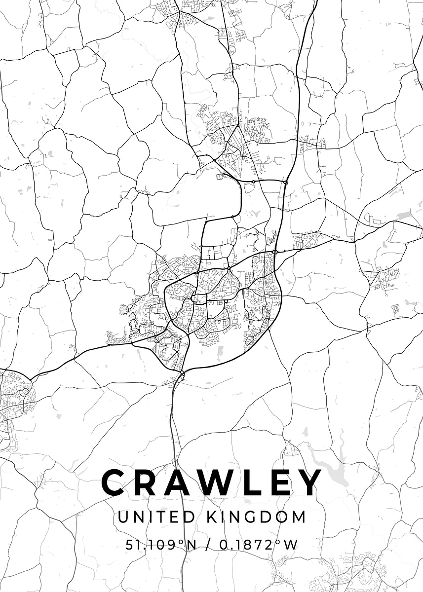 'Crawley UK' Poster, picture, metal print, paint by Conceptual ...