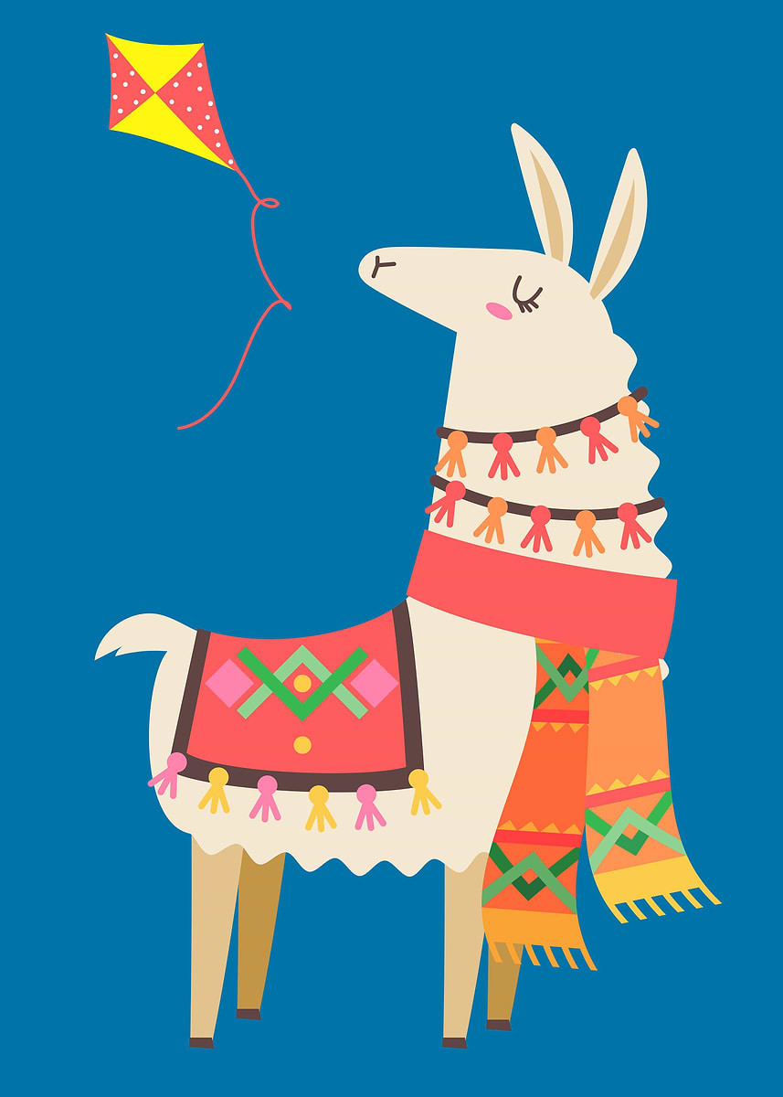 'Little Llama' Poster, picture, metal print, paint by KUBISTIKA Modern ...