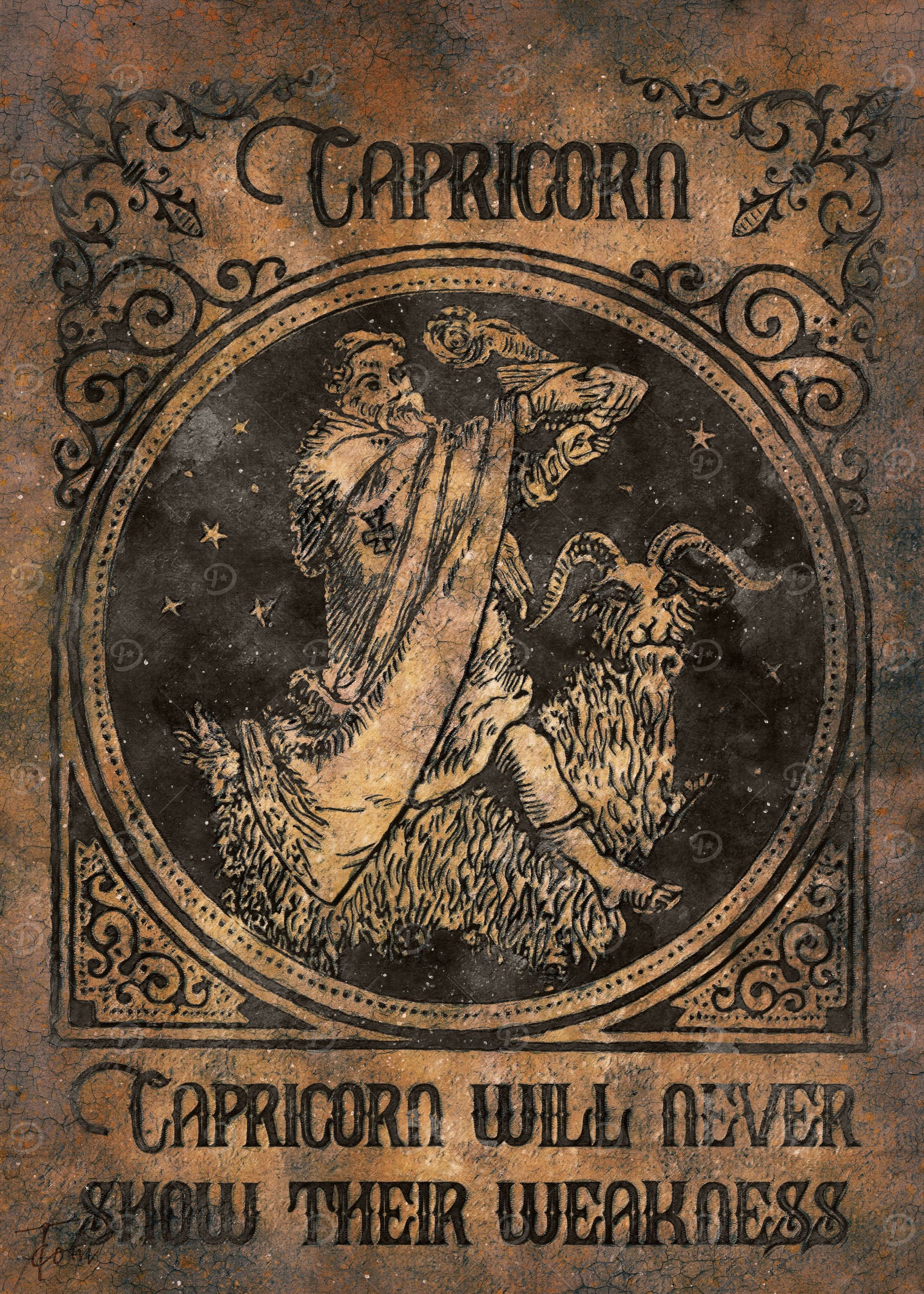 'Capricorn' Poster, picture, metal print, paint by Petra Rommelfanger ...
