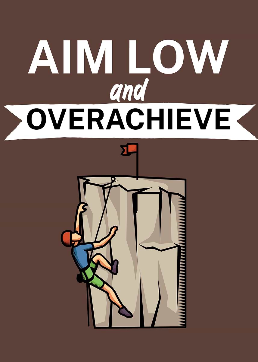 'Climbing Aim low' Poster, picture, metal print, paint by maxdesign ...