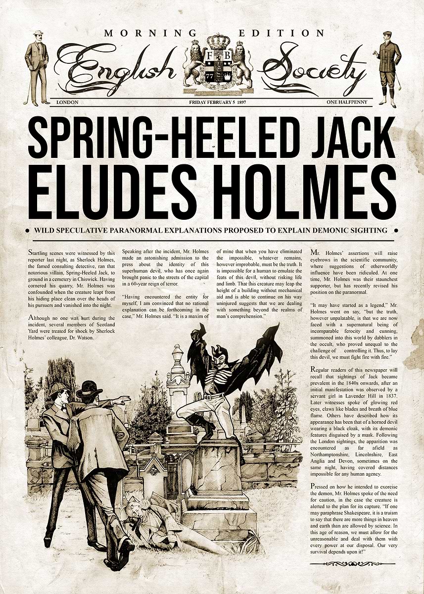 'Sherlock Holmes Newspaper' Poster, picture, metal print, paint by Mr ...