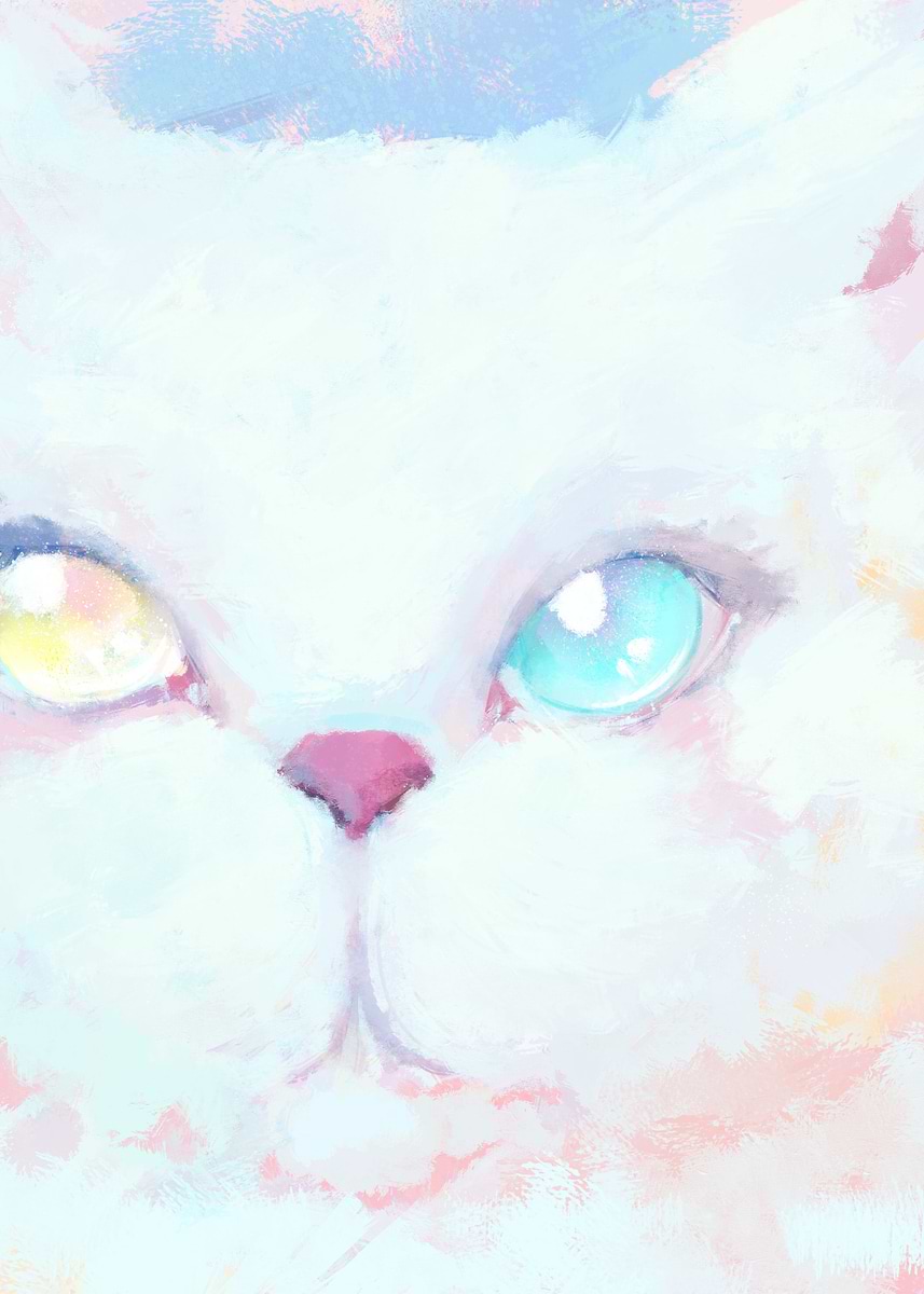 'Heterochromic Cat' Poster, picture, metal print, paint by Djethrey ...