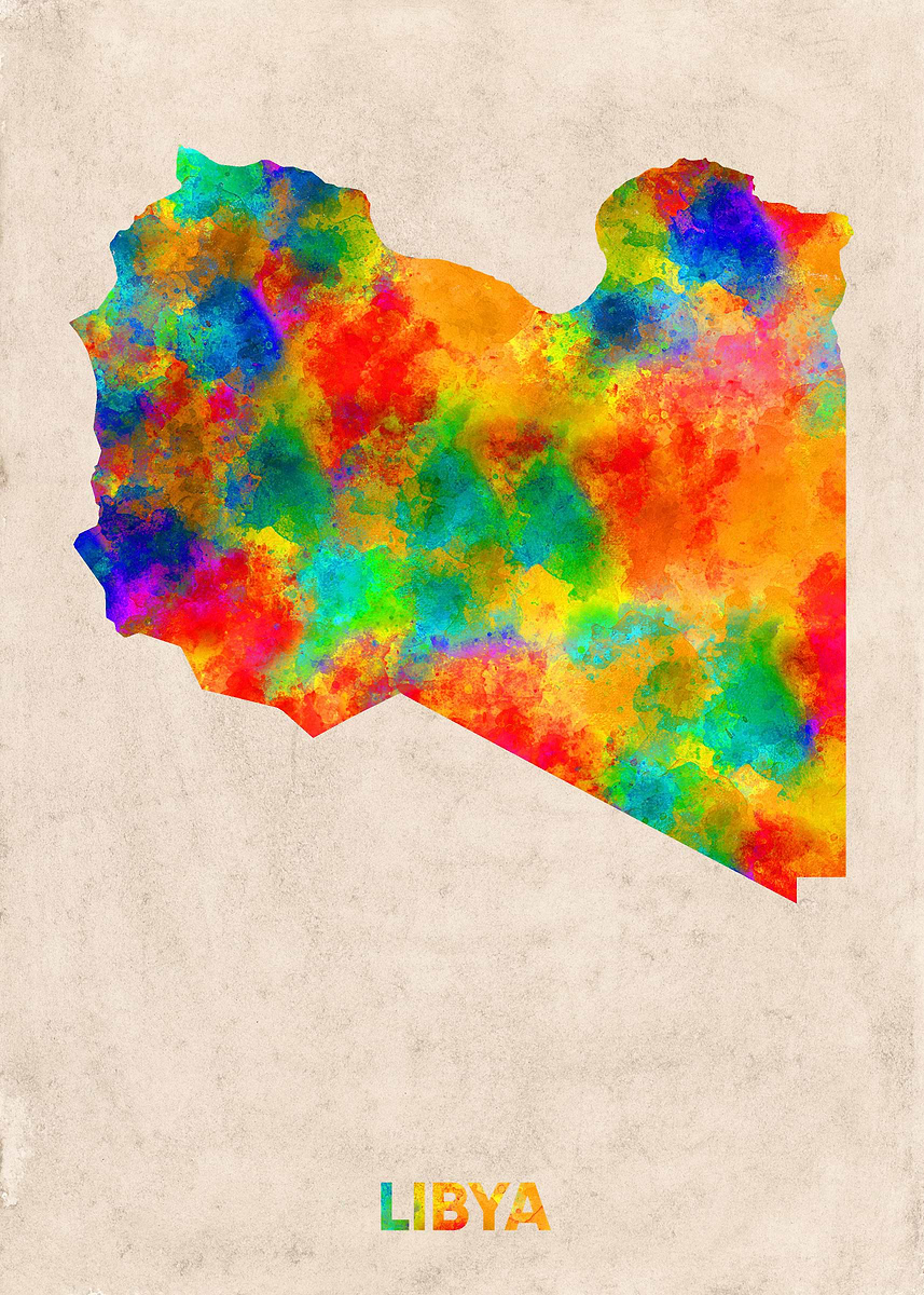'Libya' Poster, picture, metal print, paint by SplashDesign | Displate