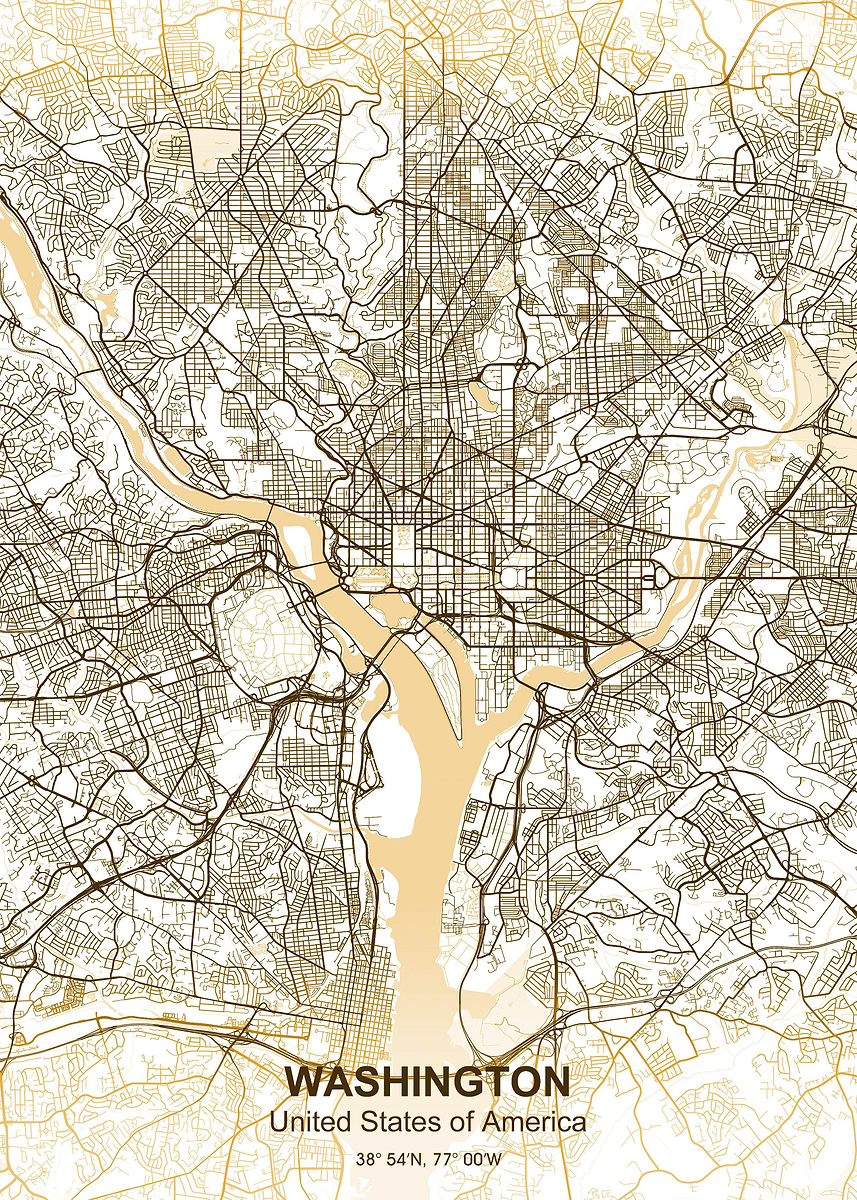 'washington pastel map' Poster, picture, metal print, paint by Project ...