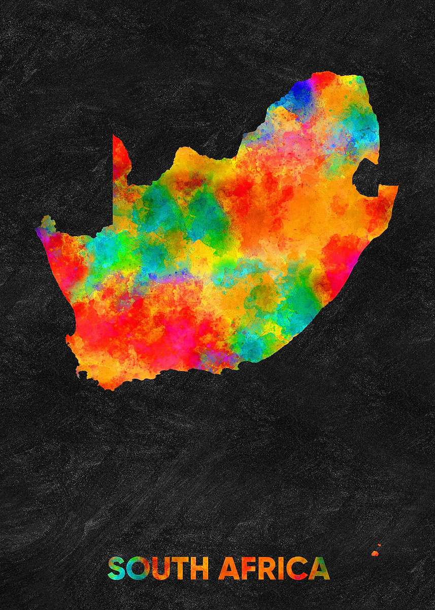 'south africa map' Poster, picture, metal print, paint by SplashDesign ...