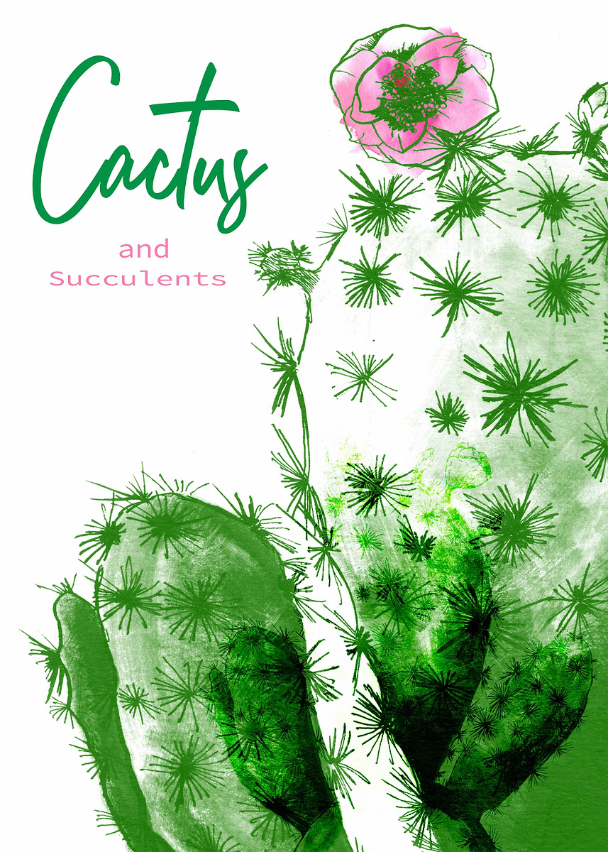'Cactus and Succulents' Poster, picture, metal print, paint by Fatima ...