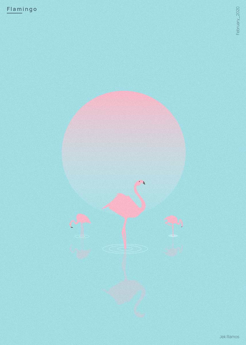 'Flamingo Minimalist Poster' Poster, picture, metal print, paint by Jek ...