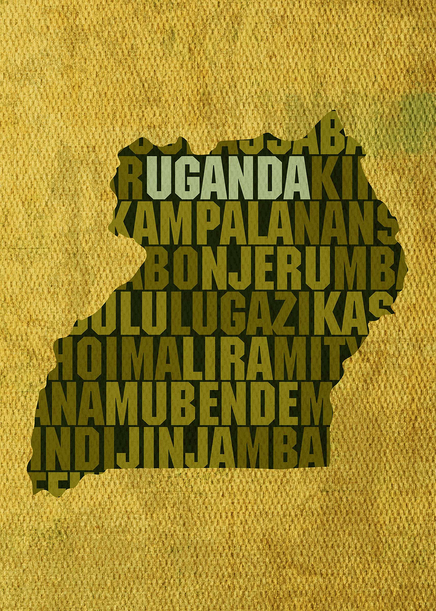 'Uganda Country Word Map' Poster, picture, metal print, paint by Design ...