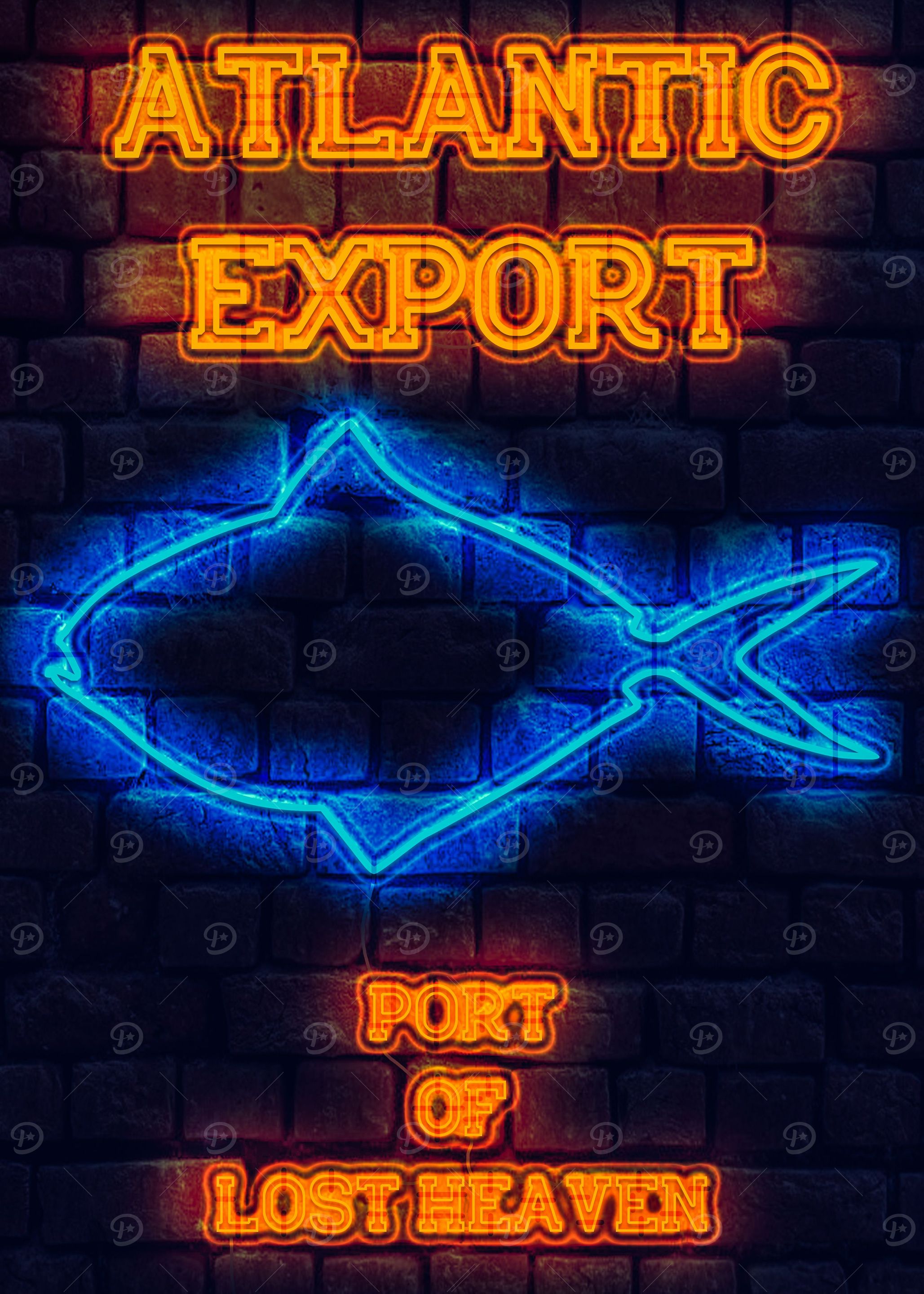 'Atlantic Export Neon Sign ' Poster, picture, metal print, paint by Don ...
