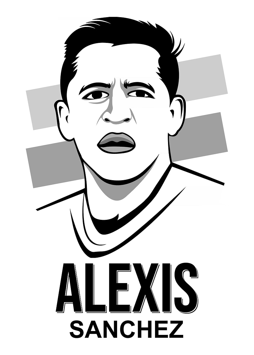 'Alexis Sanchez Footballer' Poster, picture, metal print, paint by ...