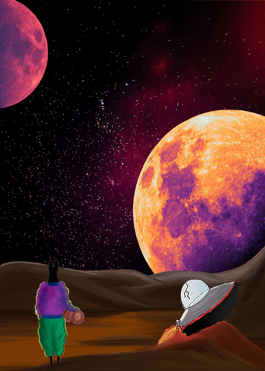 'Space Hound' Poster, picture, metal print, paint by Ellie | Displate