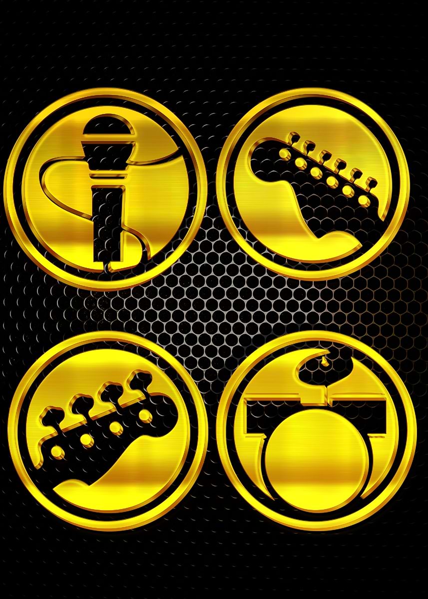 'MUSICAL INSTRUMENT Gold 3D' Poster, picture, metal print, paint by ...