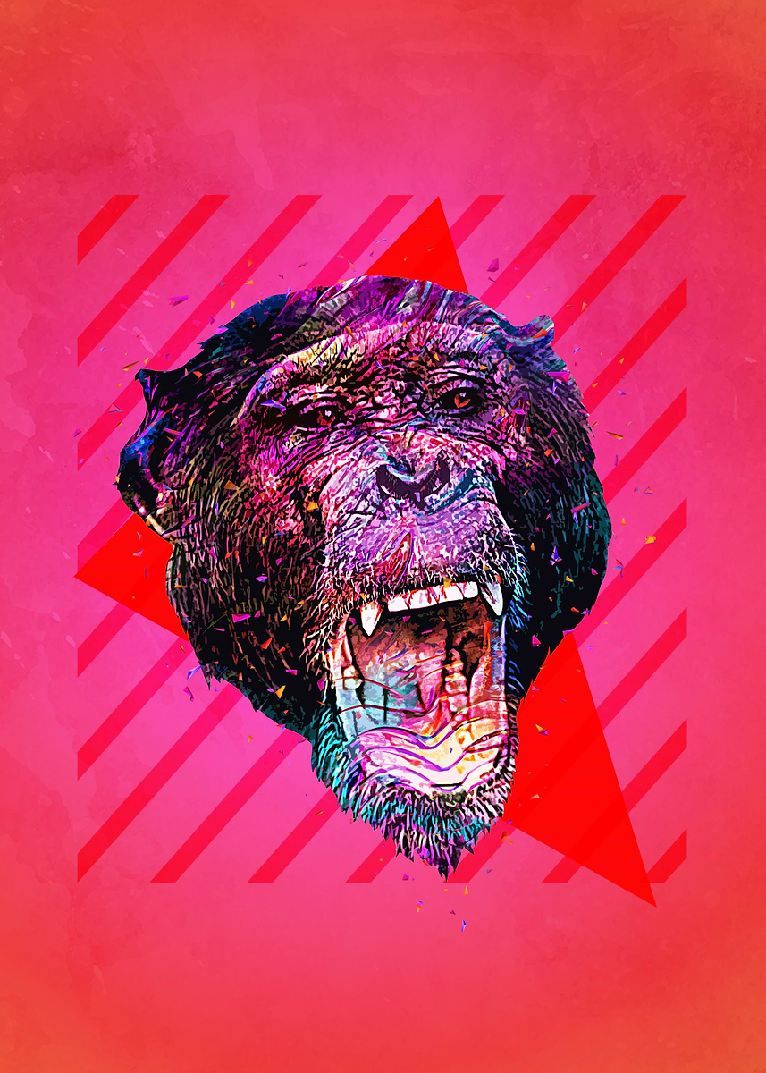 'Chimpanzee' Poster, picture, metal print, paint by Ford Nagrav | Displate
