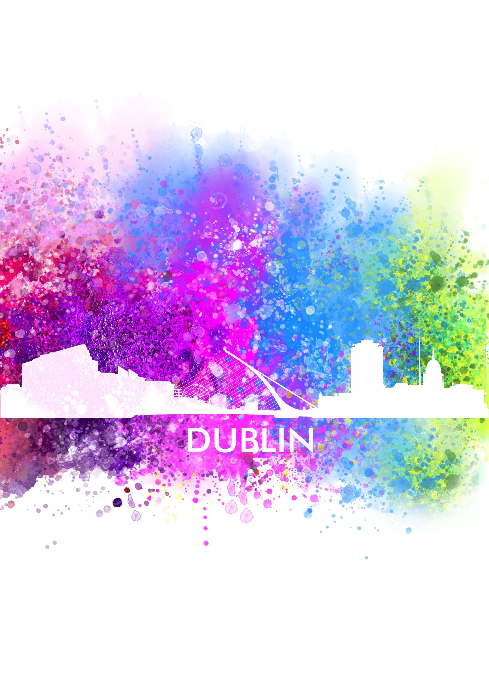 'dublin color cityscape' Poster, picture, metal print, paint by Project ...