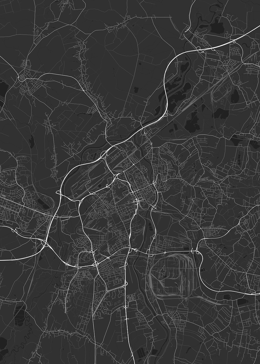 'Ostrava Czech Republic Map' Poster, picture, metal print, paint by ...