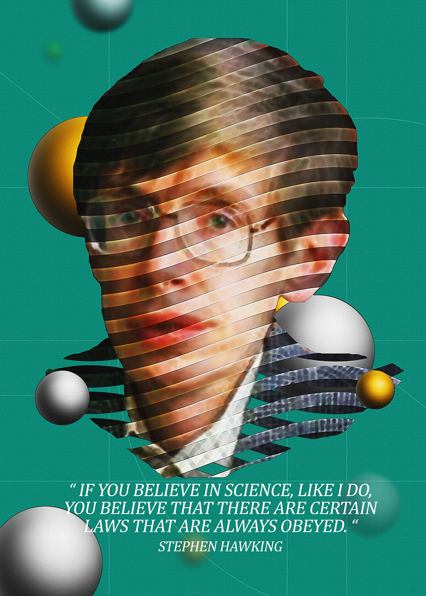 'Stephen Hawking' Poster, picture, metal print, paint by The Poster ...