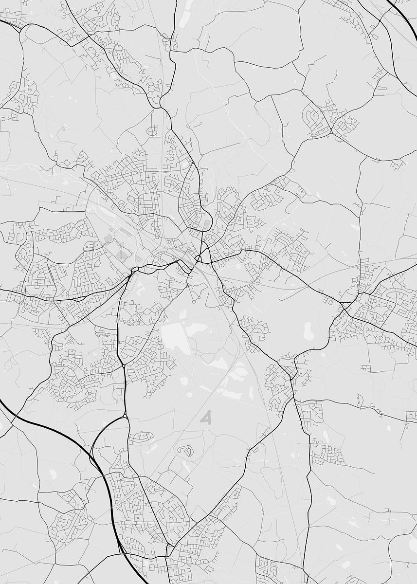 'Wigan England Map' Poster, picture, metal print, paint by ...