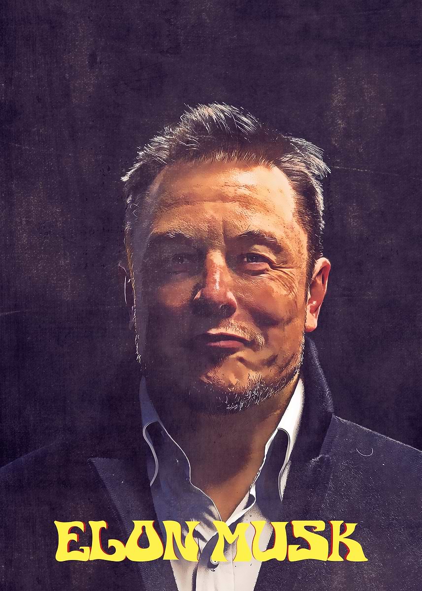 'Elon Musk' Poster, picture, metal print, paint by Anxhela Sufa | Displate