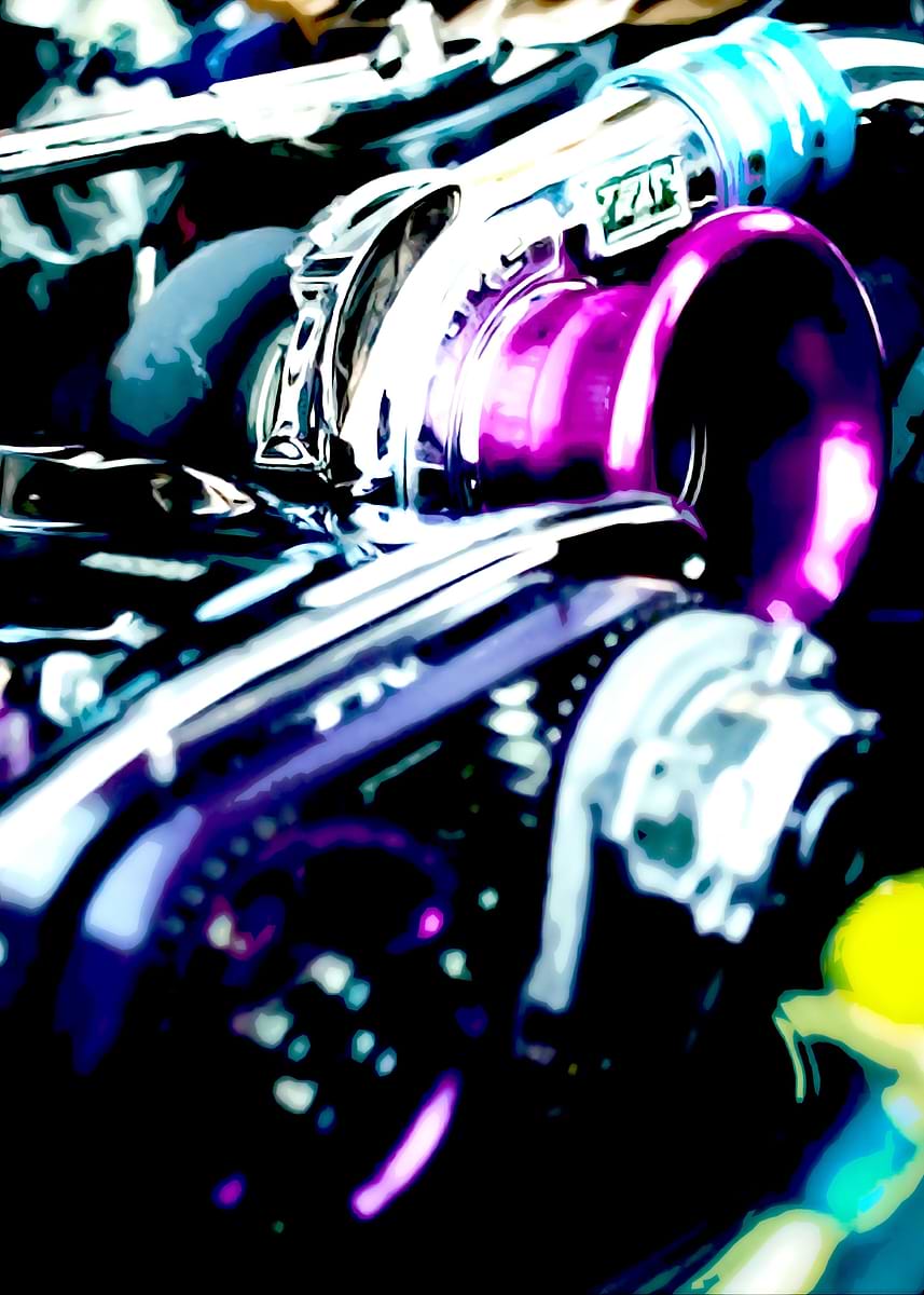 'ENGINE ' Poster, picture, metal print, paint by ZHAISHOKU MAKAMURA ...