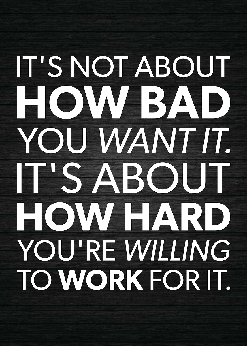 'Work Hard' Poster, picture, metal print, paint by Susumu | Displate