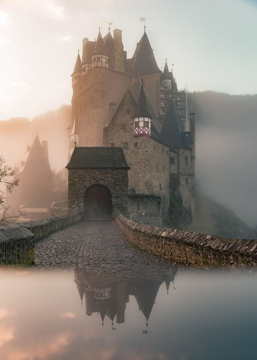 'Old Castle on Water ' Poster, picture, metal print, paint by Max Ronn ...