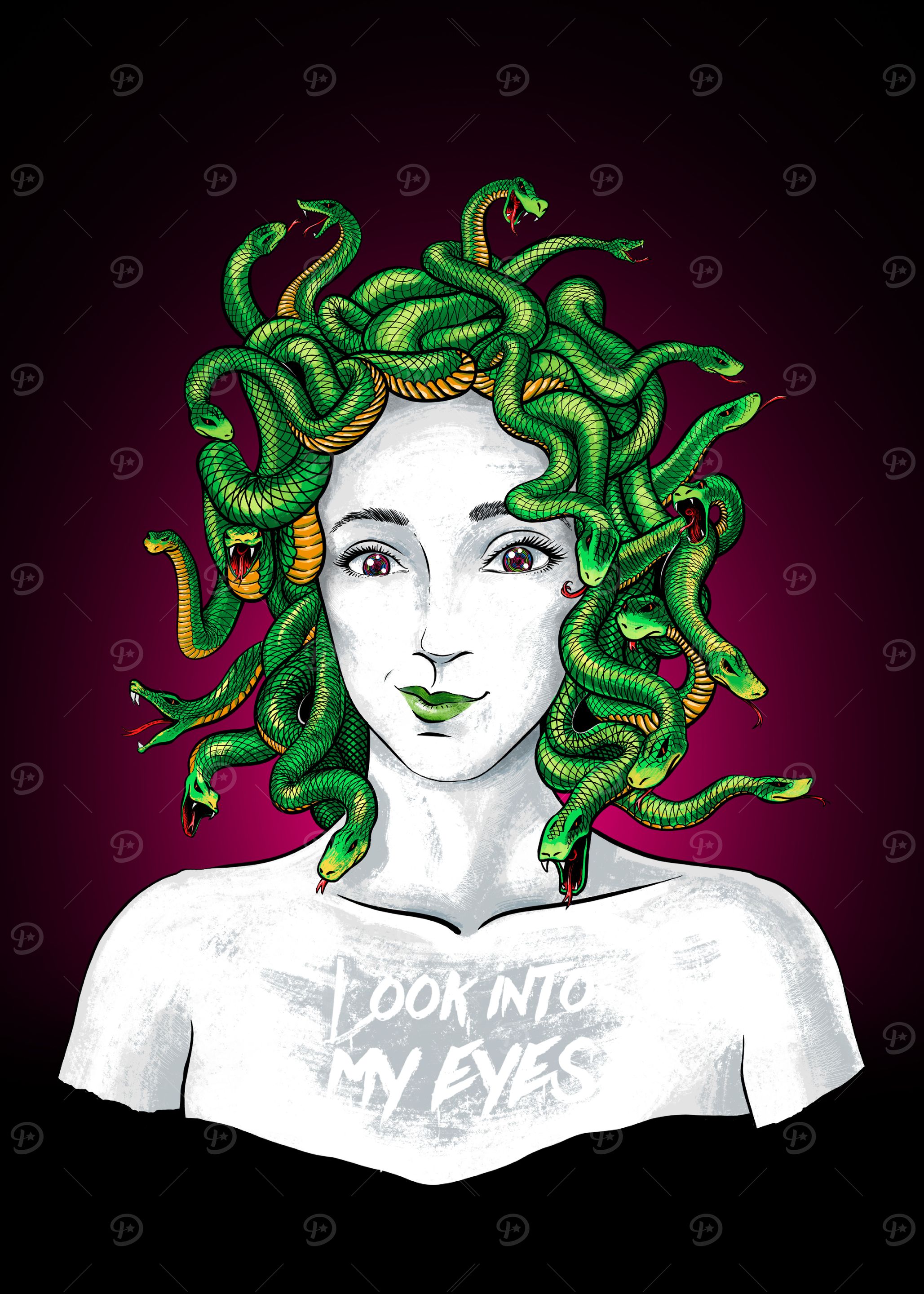 'Tricky Medusa smile' Poster, picture, metal print, paint by Broken ...