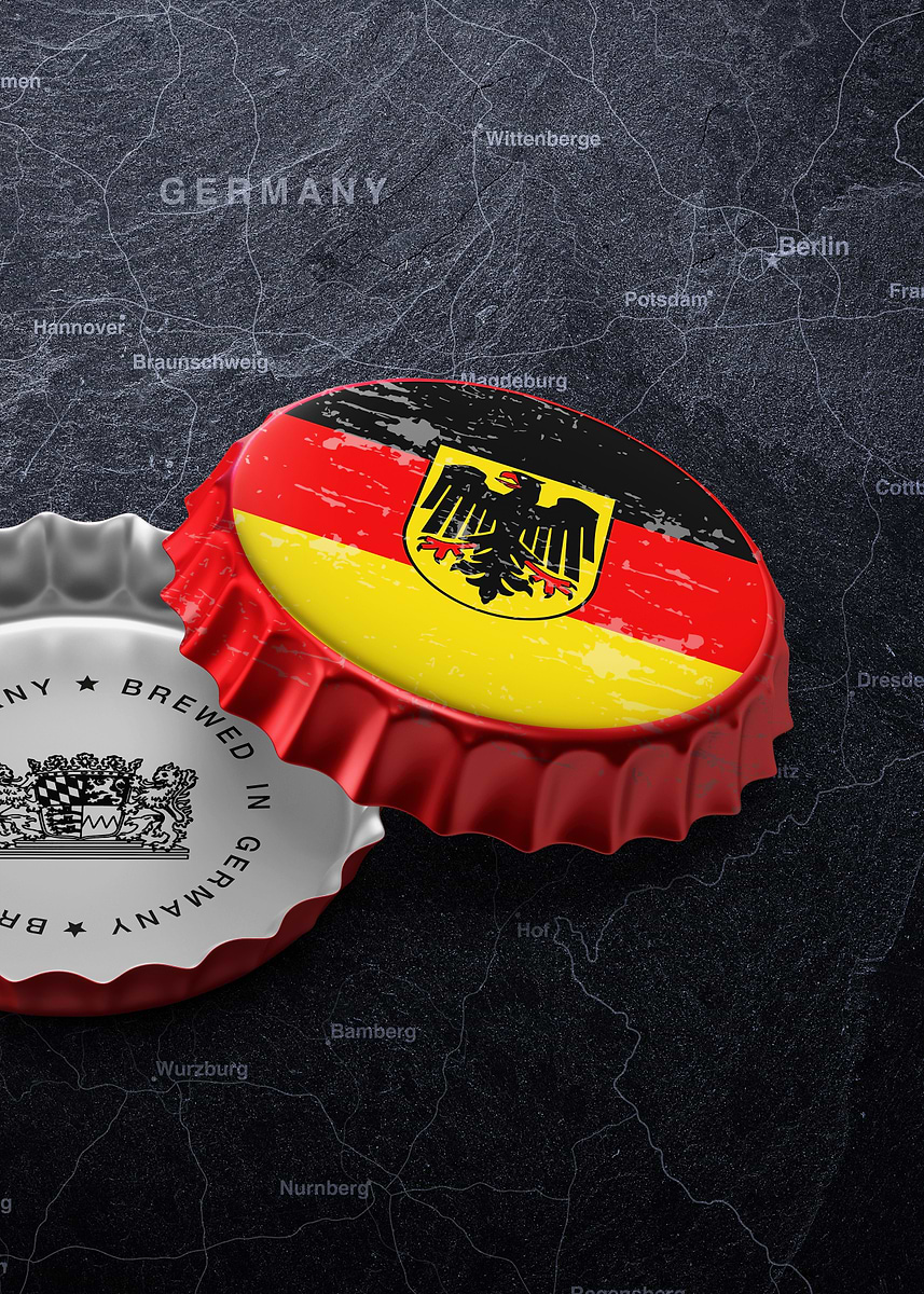'Germany Beer cap' Poster, picture, metal print, paint by Moon Calendar ...