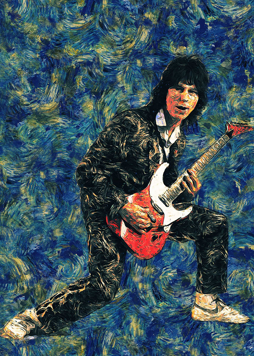 'Jeff Beck' Poster, picture, metal print, paint by TI KI | Displate