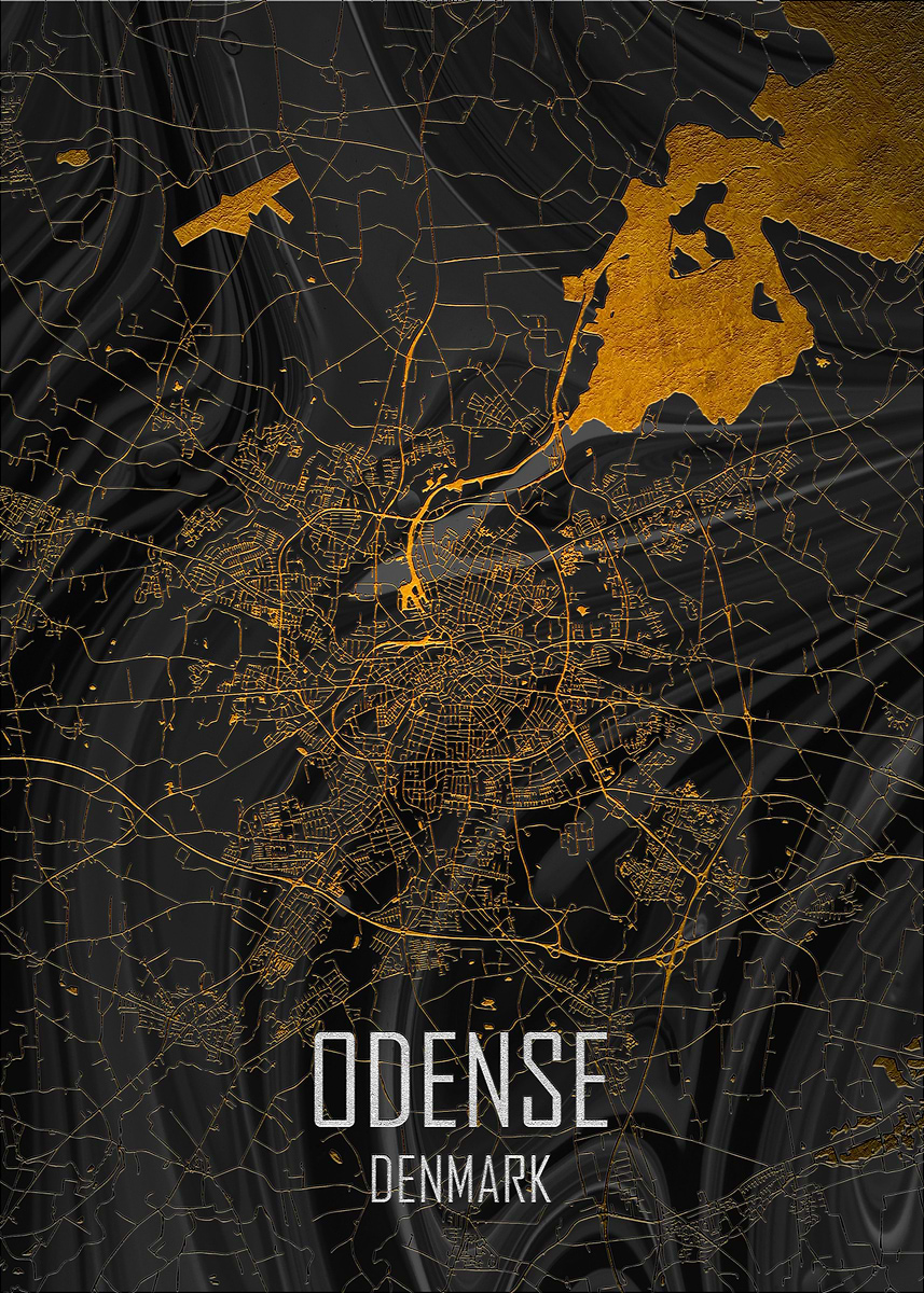 'Odense Denmark' Poster, picture, metal print, paint by Coconut Sorbet ...