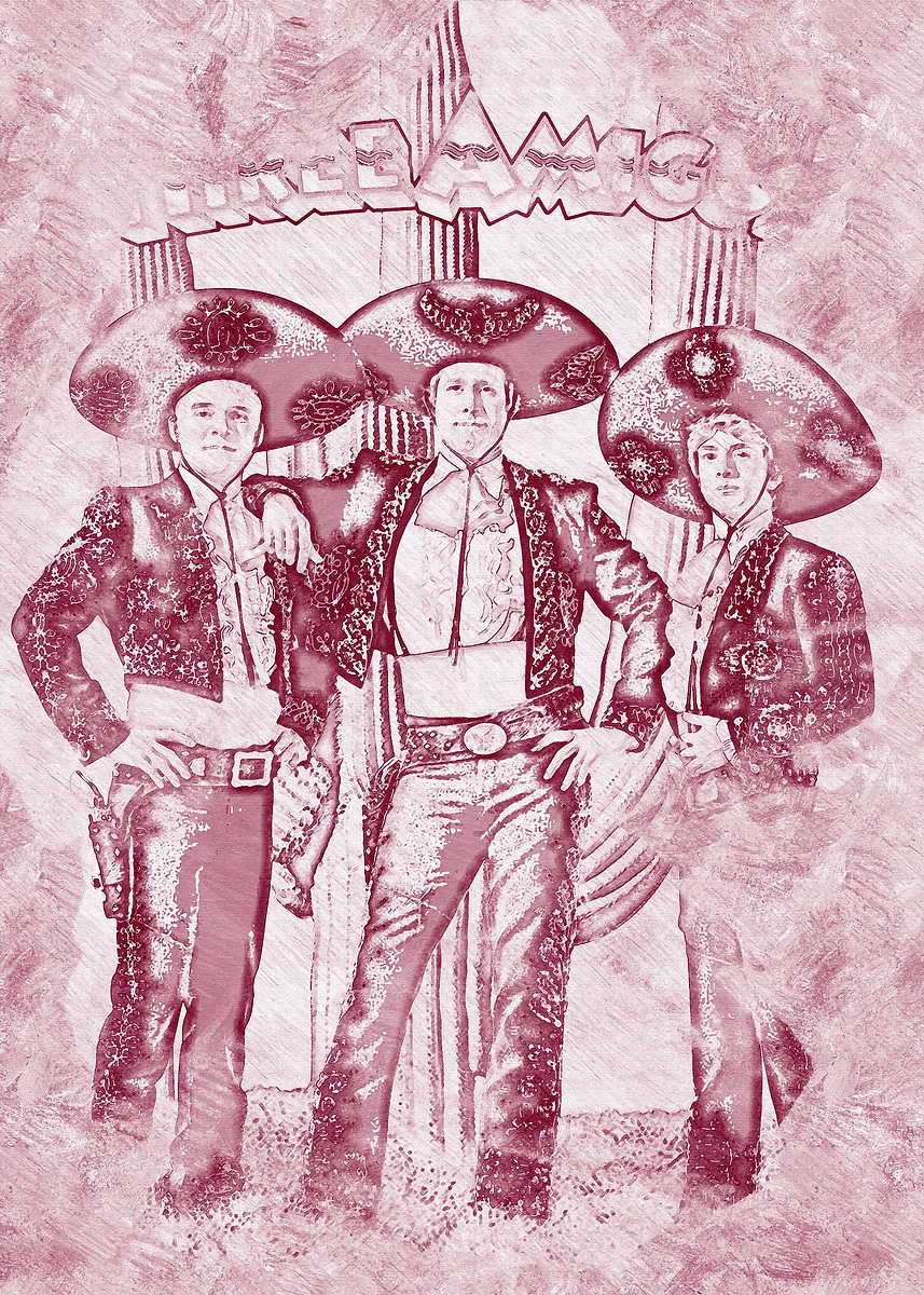 'Three Amigos' Poster, picture, metal print, paint by Kaye Luca | Displate