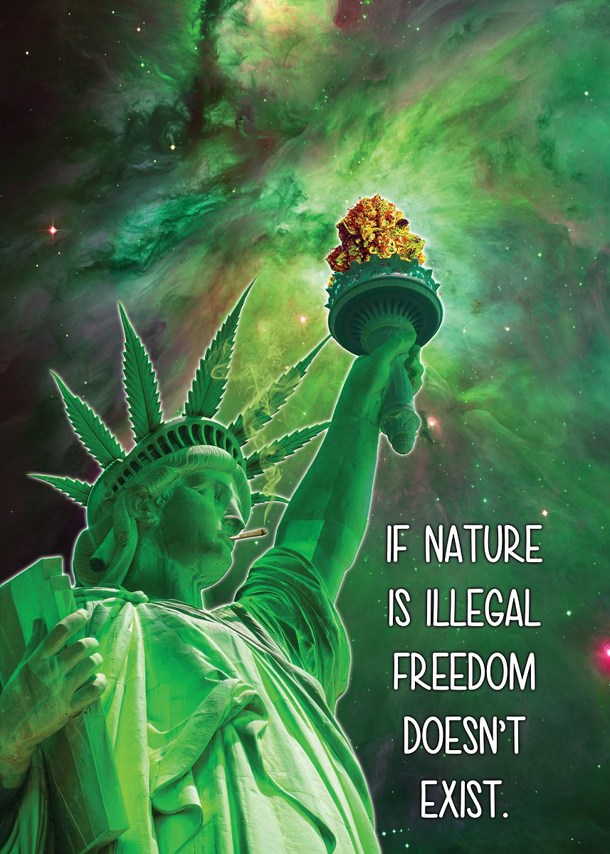 'Free the Weed' Poster, picture, metal print, paint by Mighty Shroom ...